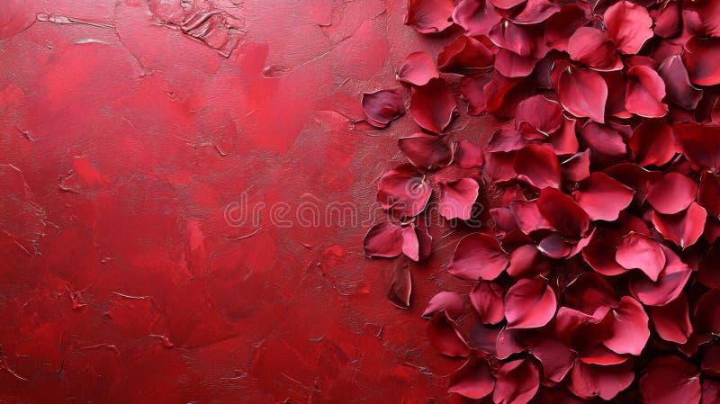 Red Rose Petals on Dark Red Textured Background Stock Illustration ...