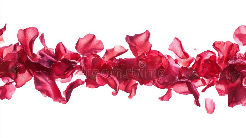 Red Rose Petals Falling on White Background Stock Illustration ...