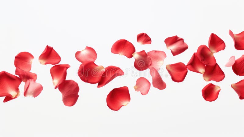 Red Rose Petals Flying Air Perfect Romantic Designs Stock Photos - Free ...