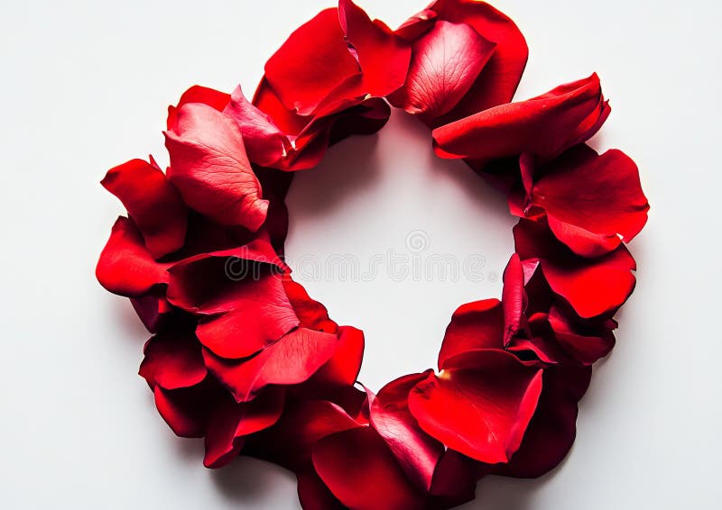 Red Rose Petals Form a Circular Pattern, with the Center Open for Your ...