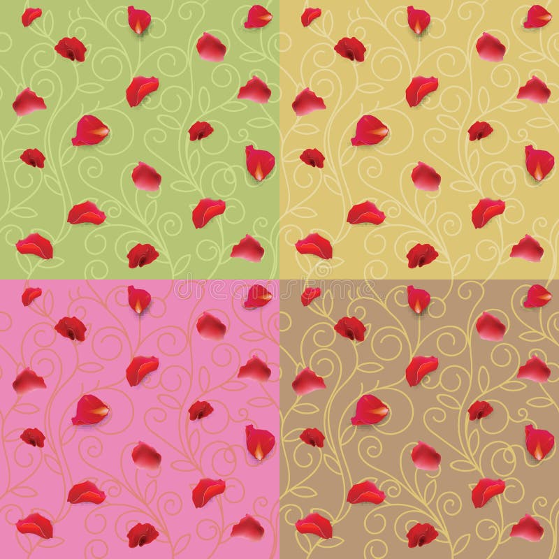Red Rose Petals Pattern Fabric Stock Vector - Illustration of petal ...