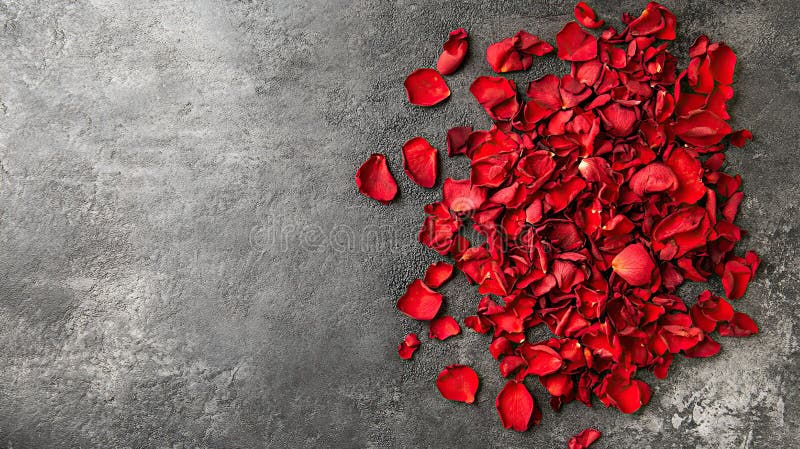 Red Rose Petals Scattered Gray Stone Background Stock Photos - Free ...