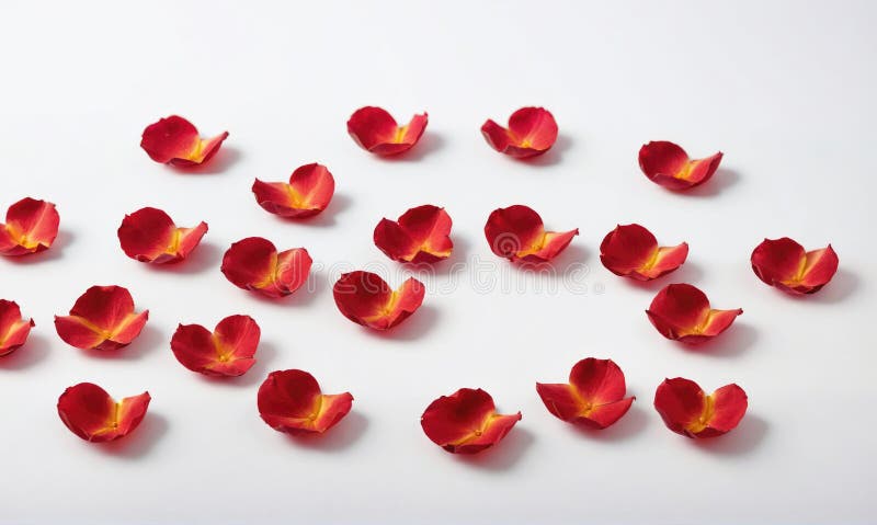 Red Rose Petals are Scattered on a White Background Stock Photo - Image ...