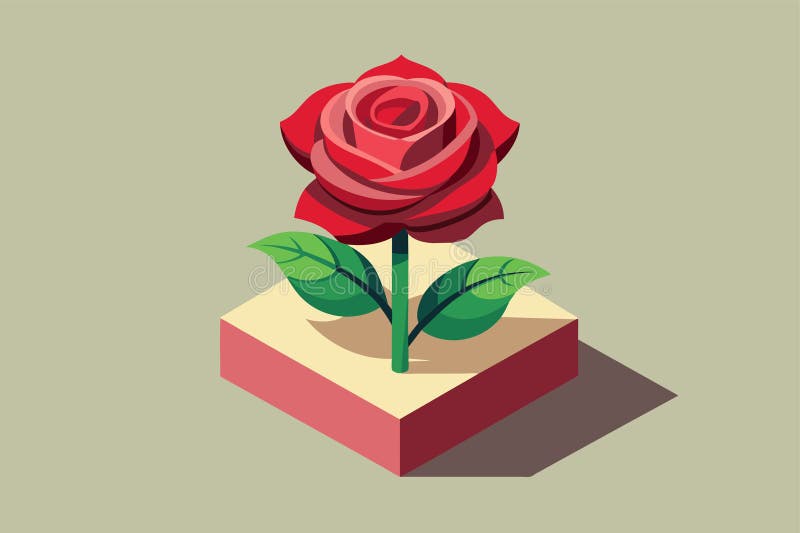 A Red Rose Placed on Top of a Piece of Paper, Rose Flower Customizable ...