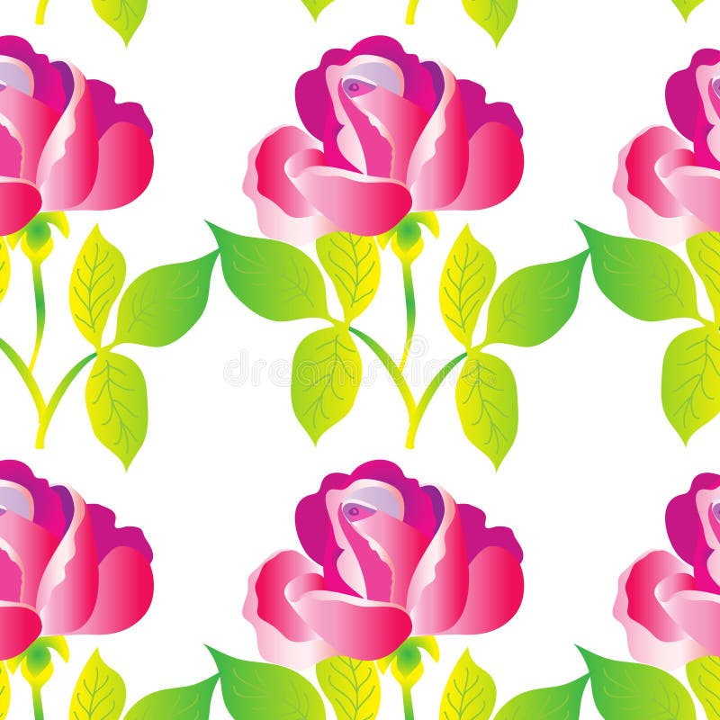 Red rose seamless pattern stock vector. Illustration of rose - 57738500