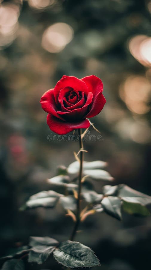 Red Rose in Soft Focus and Natural Lighting Stock Photo - Image of ...