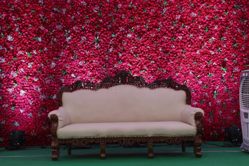 Simple Red Rose Stage Decoration Stock Photo - Image of ceremony ...