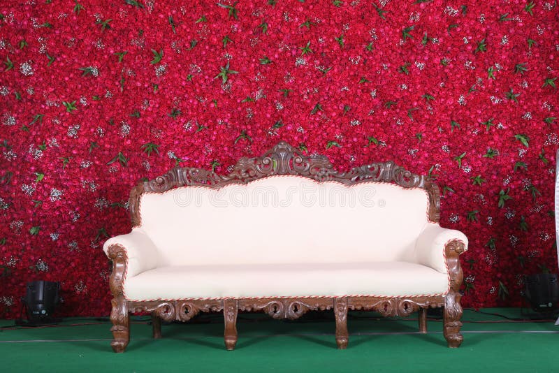 Simple Red Rose Stage Decoration Stock Photo - Image of ceremony ...