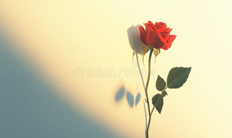 Red Rose Standing Front White Wall Stock Photos - Free & Royalty-Free ...