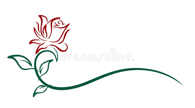 A Red rose symbol. stock vector. Illustration of nature - 173199936