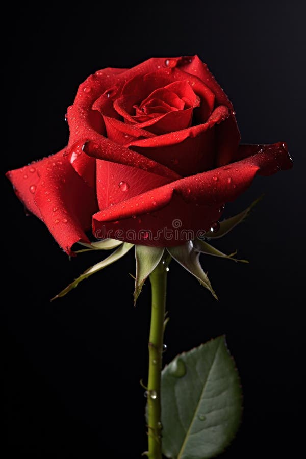 A Red Rose for Valentine S Day Stock Illustration - Illustration of ...