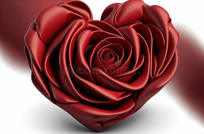Red Rose Valentines Day Heart Isolated on White Background Stock ...