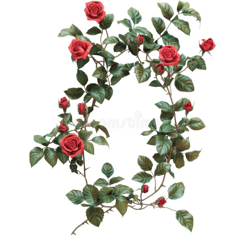 A Red Rose Vine Forming a Circle Stock Photo - Illustration of shape ...