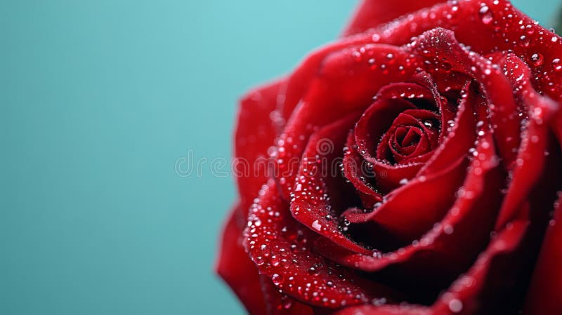 A Red Rose with Water Droplets on it Stock Photo - Image of small ...