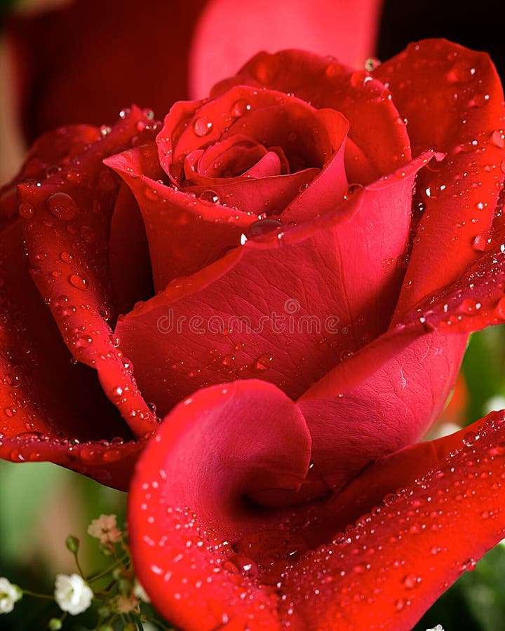 Red roses with water drops stock photo. Image of gerbera - 7051844