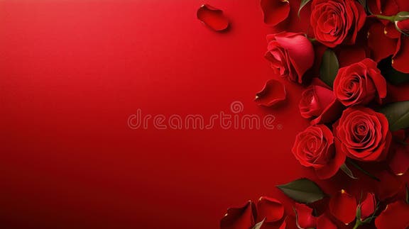 Red Roses on Red Background Card Stock Illustration - Illustration of ...
