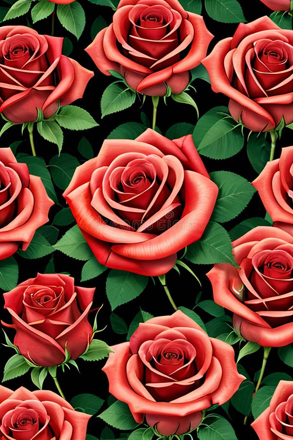 Roses and Flowers on a White Background Stock Illustration ...