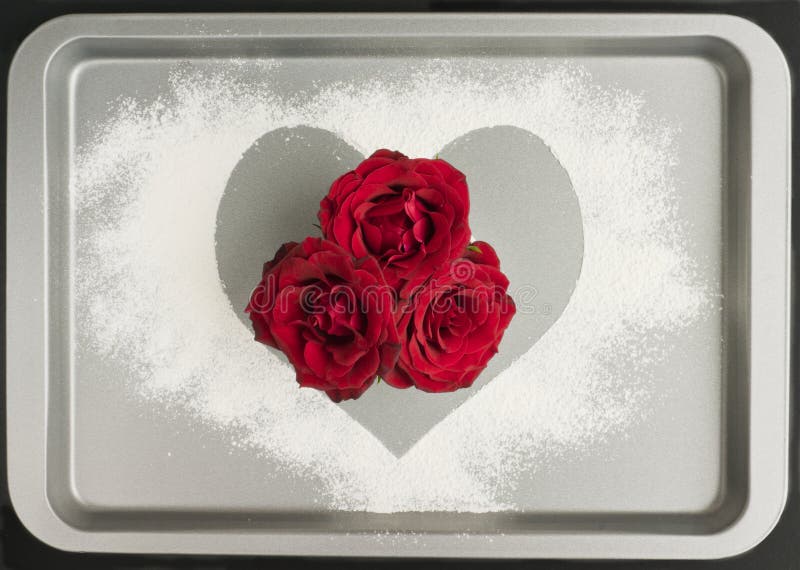 Red roses baking with love stock image. Image of cooking - 25492615