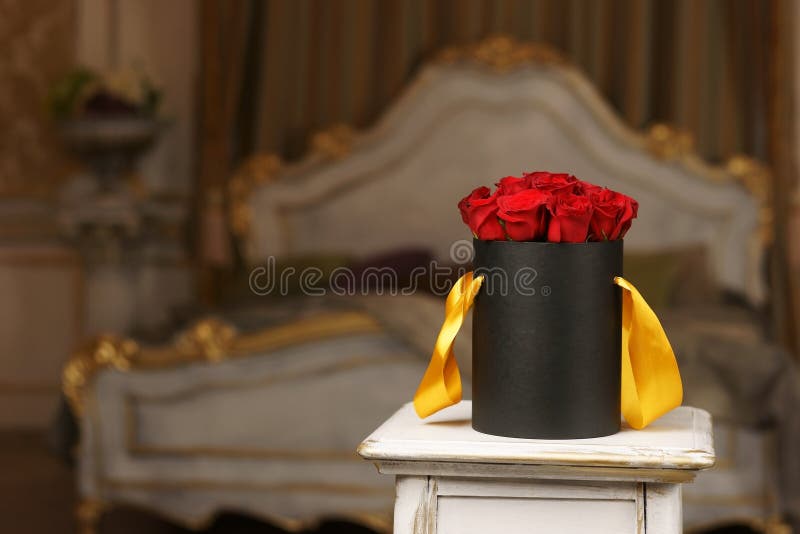 Red roses in black box stock image. Image of rose, march - 72416977