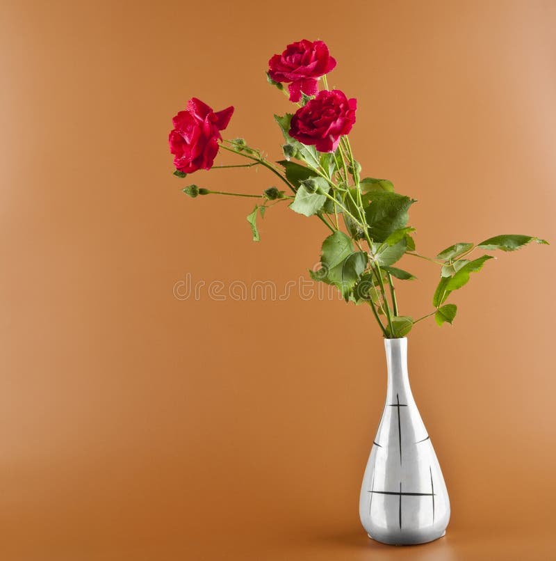 Red roses on a brown stock image. Image of flower, scrapbook - 204903453