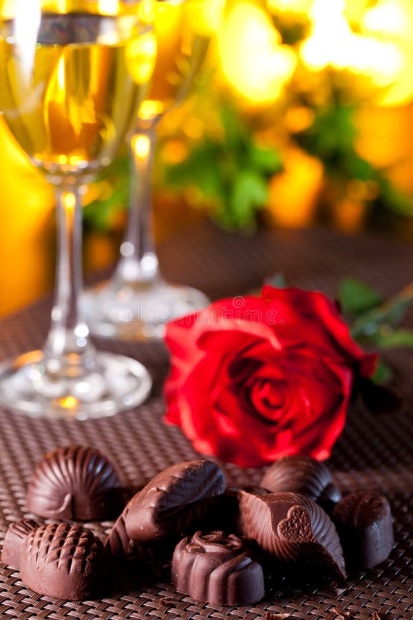 Red roses and chocolate stock photo. Image of gift, love - 114838686