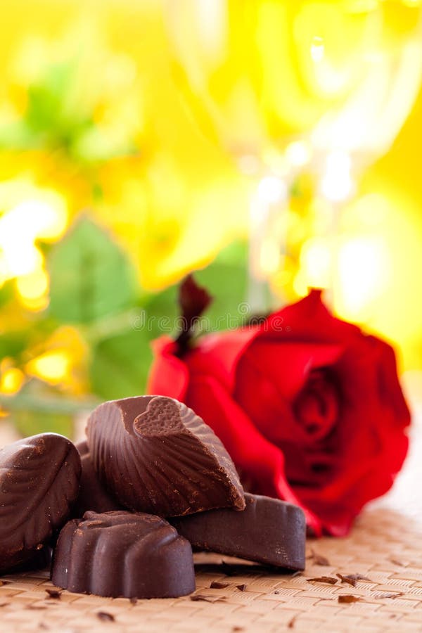 Red roses and chocolate stock photo. Image of chocolate - 115866702