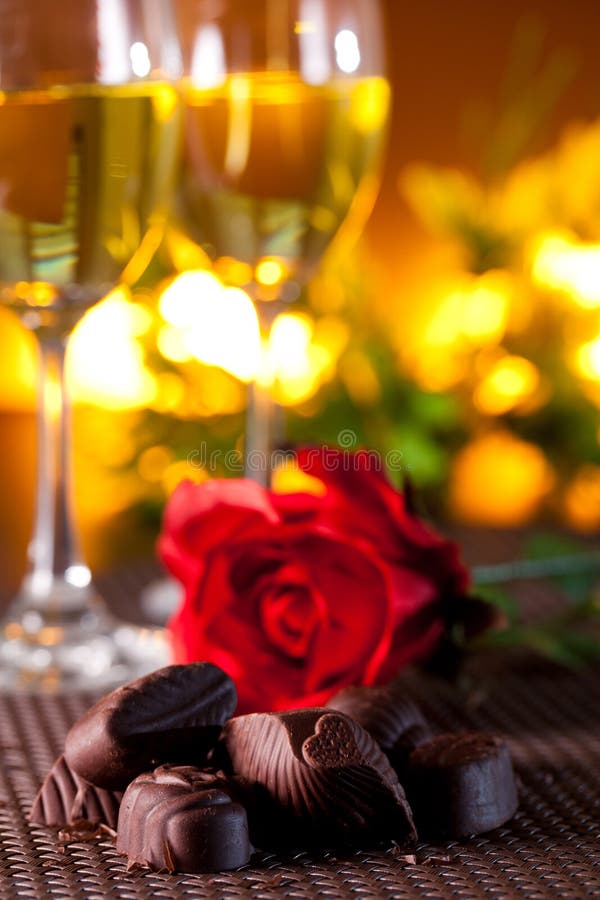 Red roses and chocolate stock photo. Image of celebration - 125739582