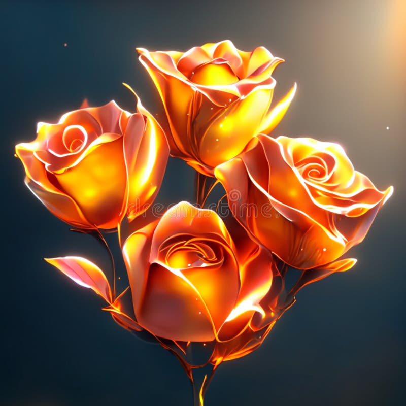 Red Roses on a Dark Background. 3d Rendering, 3d Illustration Stock ...