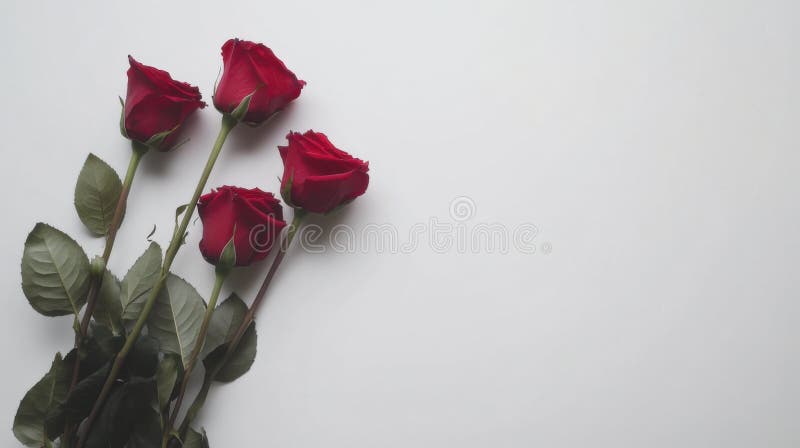 Red Roses Elegantly Arranged on a Plain Background for Special ...
