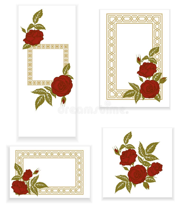 Red Roses, Invitation Template Stock Vector - Illustration of bridal ...