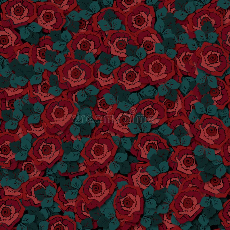 Red Roses Filled Seamless Repeating Pattern Stock Illustration ...