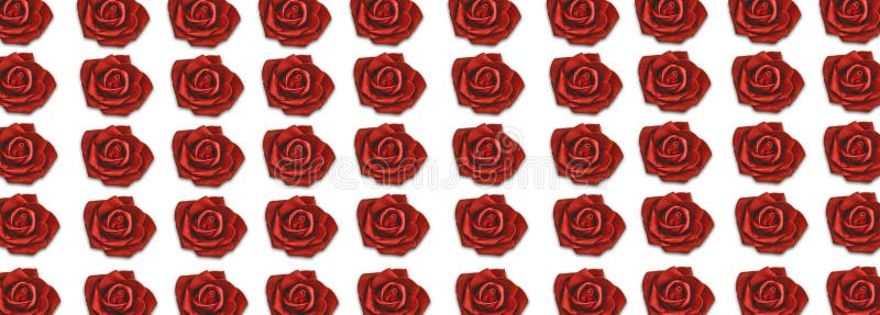 Red Roses Flowers Pattern Isolated on White. Stock Illustration ...