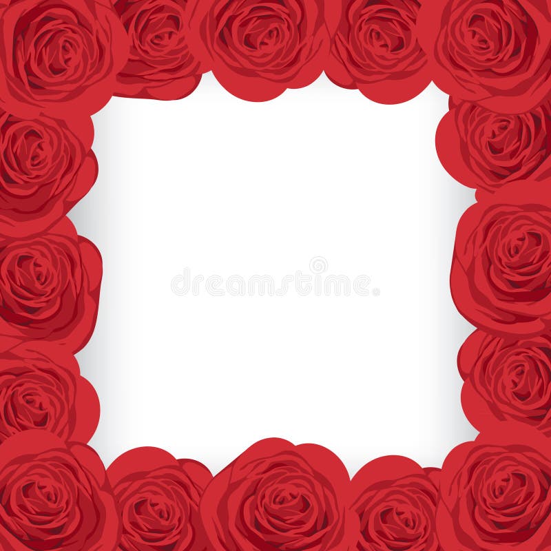 Red roses frame stock vector. Illustration of romantic - 20290220