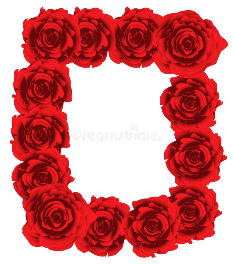 Red roses frame stock illustration. Illustration of detail - 22208391