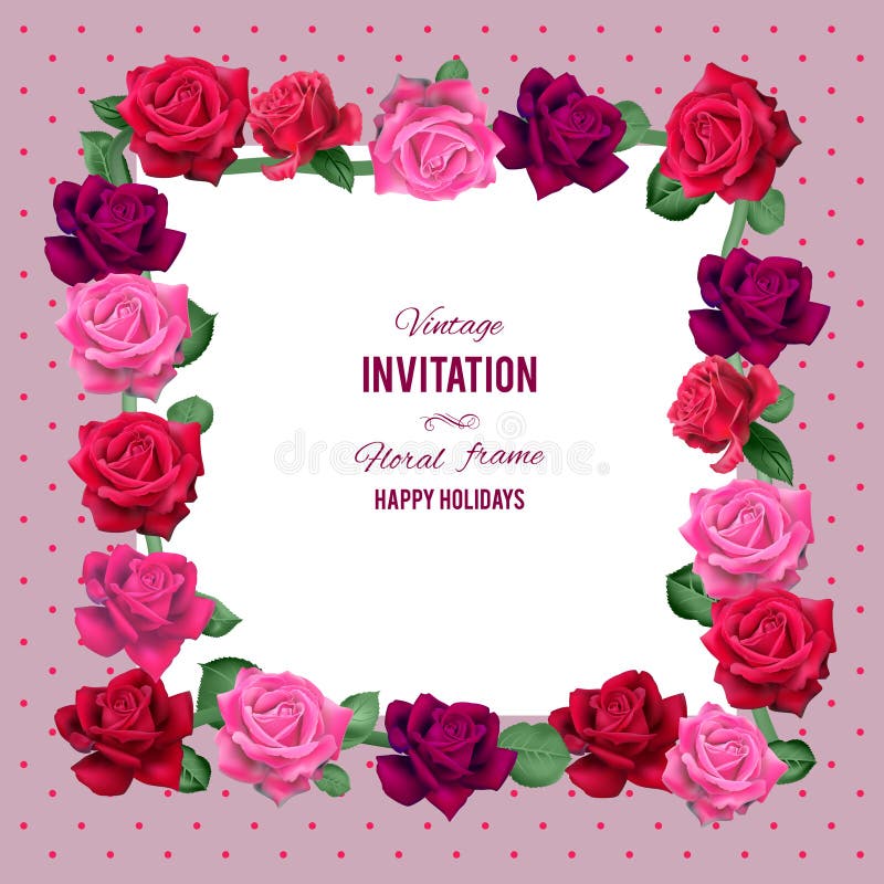 Red roses frame stock vector. Illustration of luxury - 121000919