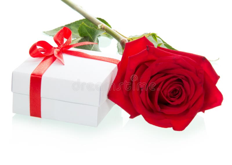 Red Roses, Gift and Bottle of Champagne Stock Image - Image of glass ...