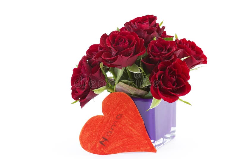 Red roses and heart stock photo. Image of growth, floral - 17778380