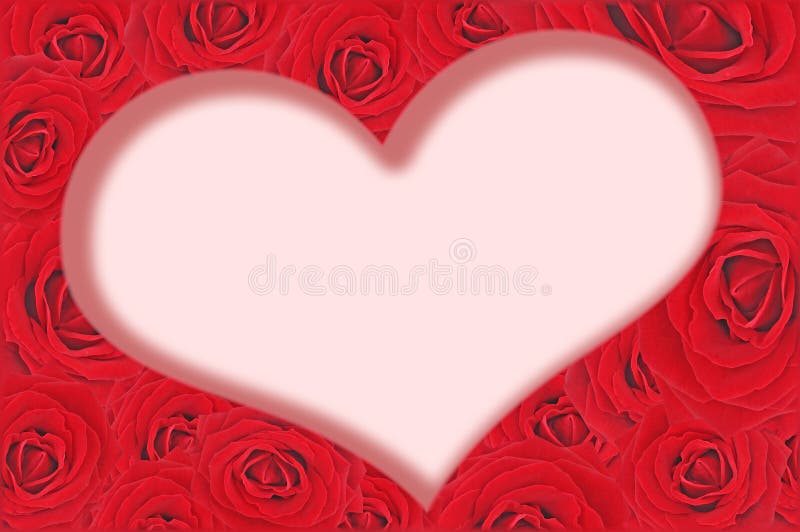 Red roses and heart inside stock illustration. Illustration of ...