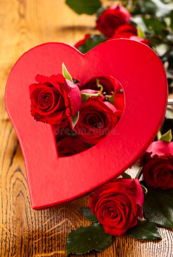 Red roses and heart stock image. Image of nature, background - 35009173