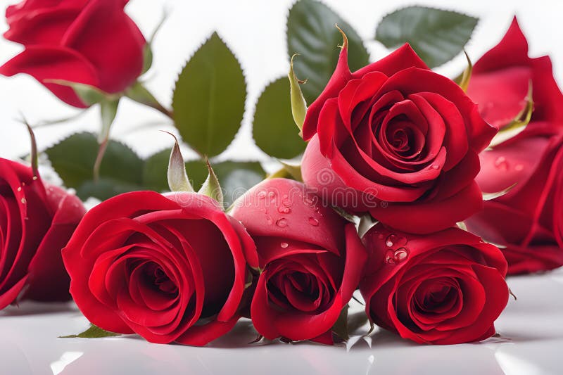 Red Roses Isolate on White Background. Stock Vector - Illustration of ...