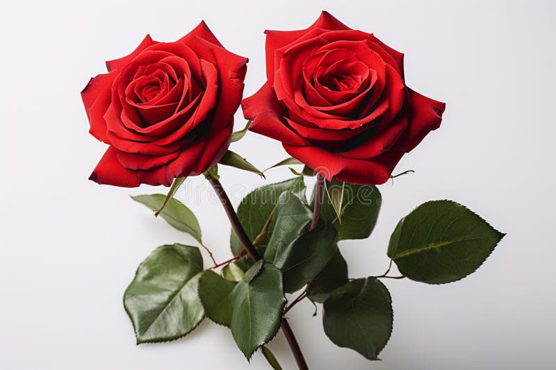 Red Roses Isolated on White Background Stock Illustration ...