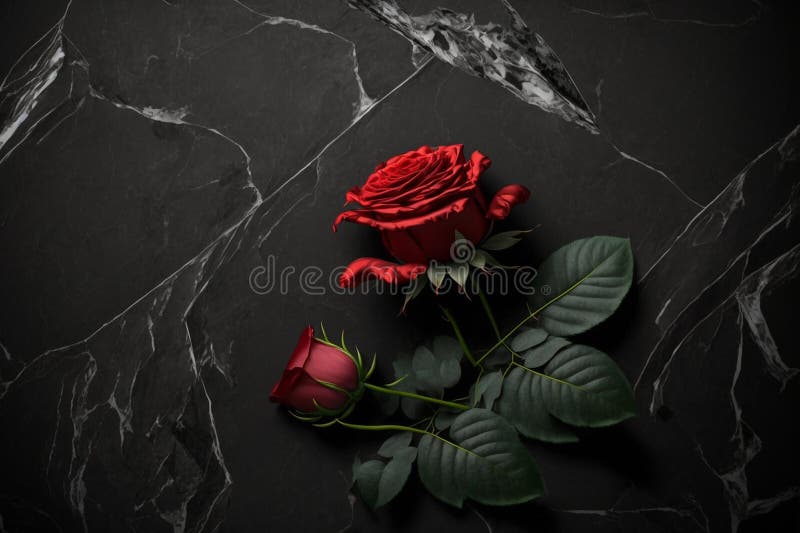 Red Roses Laying on Marble Table Stock Illustration - Illustration of ...