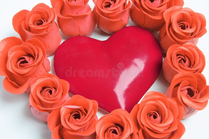 Red Roses and Love Heart stock image. Image of roses - 12145815