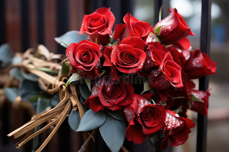 Red Roses and Love Locks on a Romantic Bridge, Valentine, Dating and ...