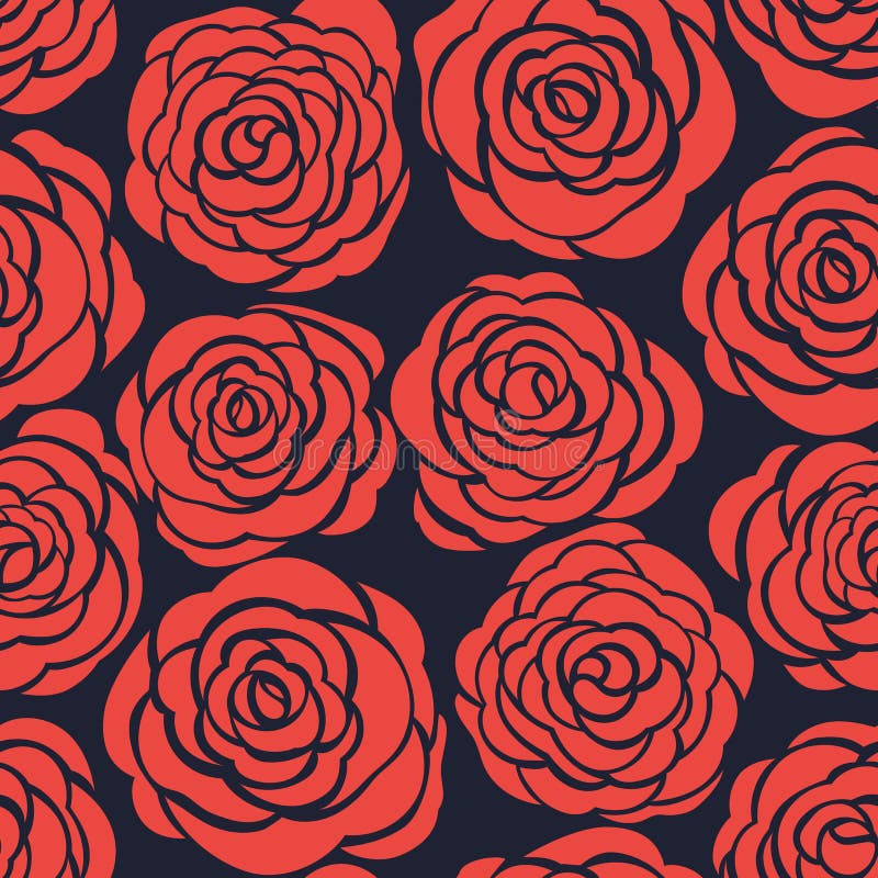 Red roses pattern stock vector. Illustration of beautiful - 96800175