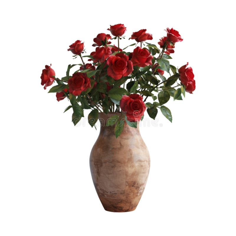 Red Roses in a Pot on Transparent Background - Ai Generated Stock ...