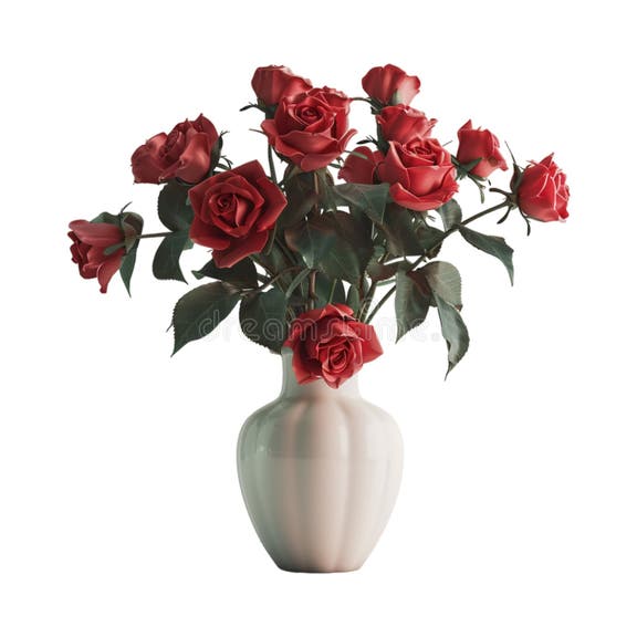 Red Roses in a Pot on Transparent Background - Ai Generated Stock ...