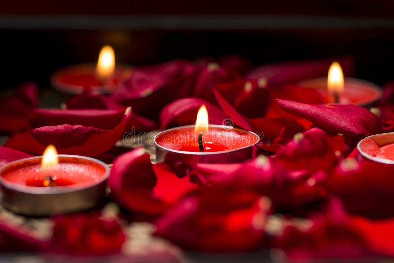 Roses and candles stock photo. Image of affectionate - 139040224