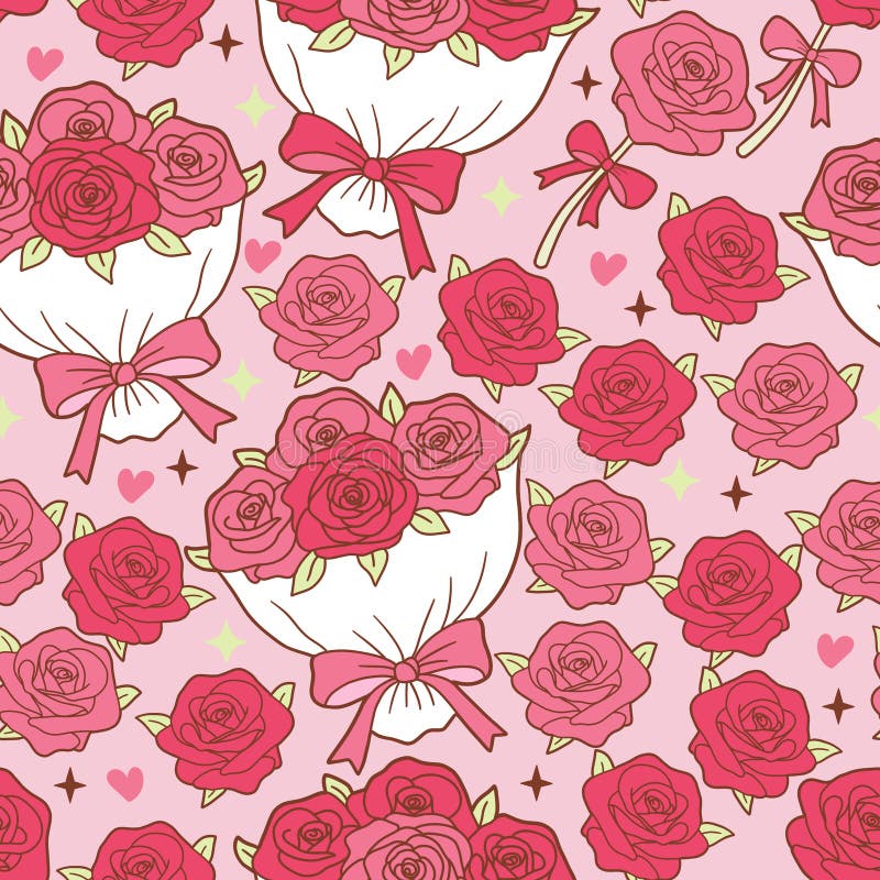 Red Roses Seamless Pattern Isolated on Red Background Vector Stock ...