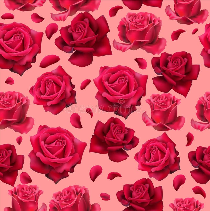 Red roses seamless pattern stock vector. Illustration of collection ...